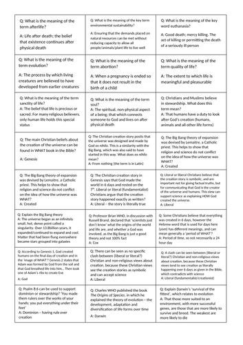 EDUQAS GCSE RS Trivial Pursuit Revision Game (WJEC) | Teaching Resources