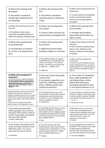 EDUQAS GCSE RS Trivial Pursuit Revision Game (WJEC) | Teaching Resources