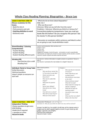 Whole Class Reading Lesson - Biographies - Upper KS2 (Ages 9-11 ...