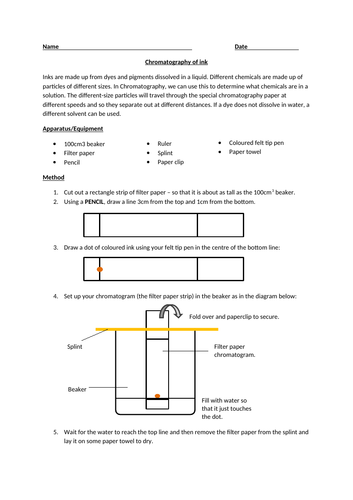 Chromatography lesson | Teaching Resources