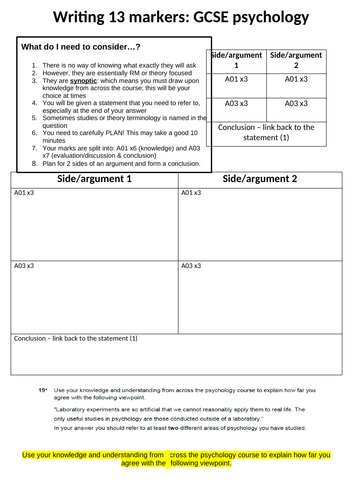 How to write a 13 mark essay for OCR GCSE Psychology 9-1 (voice over ...