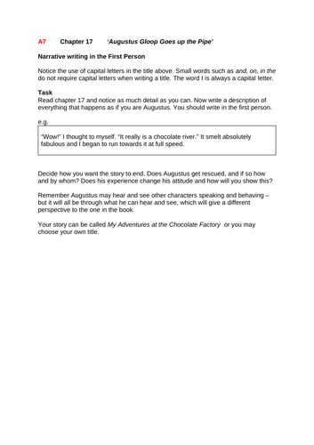 Writing a narrative in the first person - Ch 17 Charlie | Teaching ...