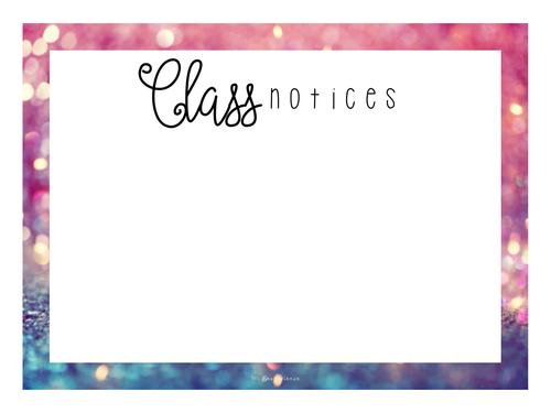 Class Noticeboard PDF PRINTABLE (katie_wlknsn) | Teaching Resources