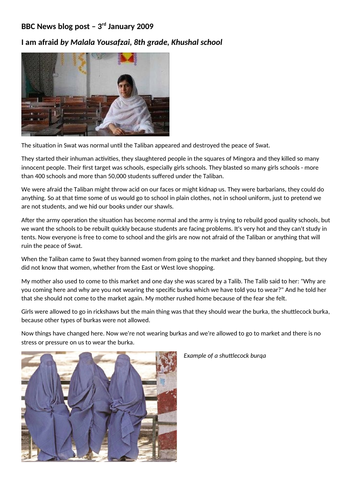 Full I am Malala Scheme - KS3 - AQA English | Teaching Resources