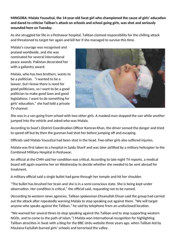 Full I am Malala Scheme - KS3 - AQA English | Teaching Resources