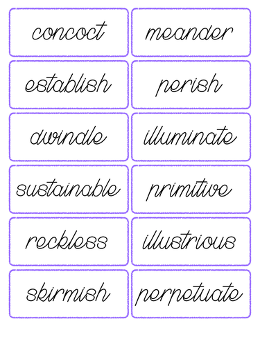Words of the Week PRINTABLE Cards (katie_wlknsn) | Teaching Resources