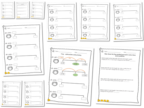 LKS2 Y3 Y4 frog subtractions -using money - Maths differentiated ...