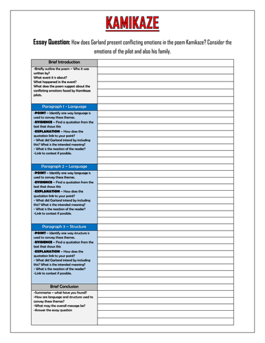Kamikaze - Beatrice Garland - Double Lesson! | Teaching Resources