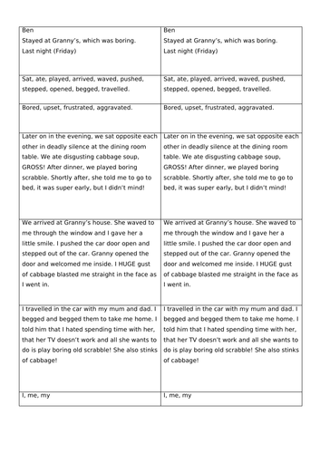 Year 4 Literacy Planning - Diary Writing - Gangsta Granny | Teaching ...
