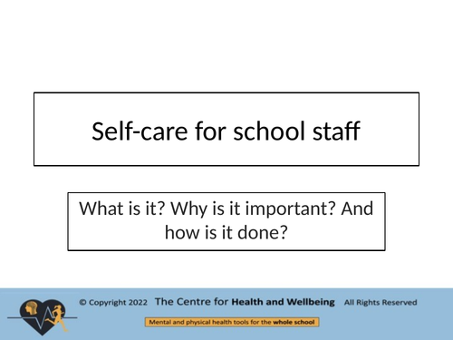 Self Care for School Staff | Teaching Resources