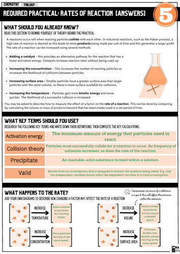 Factors affecting reaction rates (RP) (AQA 9-1) | Teaching Resources