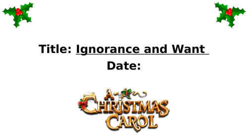 A Christmas Carol - Ignorance and Want | Teaching Resources