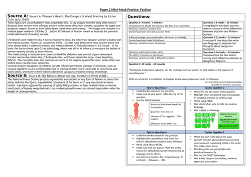 Language Paper 2 Mini Mocks | Teaching Resources