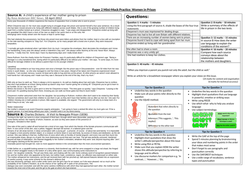 Language Paper 2 Mini Mocks | Teaching Resources
