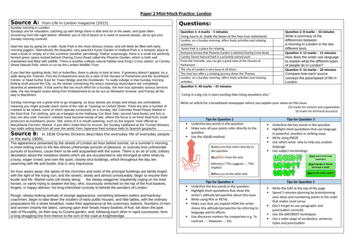 Language Paper 2 Mini Mocks | Teaching Resources
