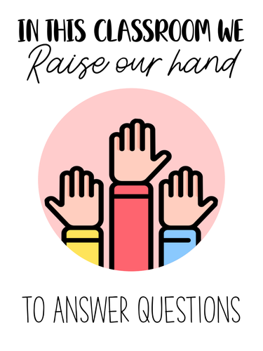Raise Your Hand Display Poster | Teaching Resources