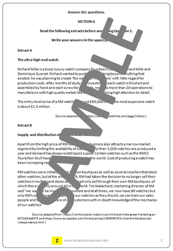 Edexcel A Level Business Paper 1 Mock | Teaching Resources Edexcel A Level Business Paper 1 Mock | Teaching Resources