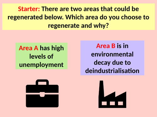 Edexcel A-Level Geography Topic 4A Regenerating Places | Teaching Resources