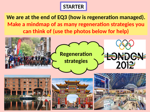 Edexcel A-Level Geography Topic 4A Regenerating Places | Teaching Resources