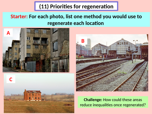 Edexcel A-Level Geography Topic 4A Regenerating Places | Teaching Resources