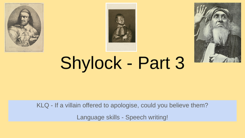 Shylock - MERCHANT OF VENICE | Teaching Resources