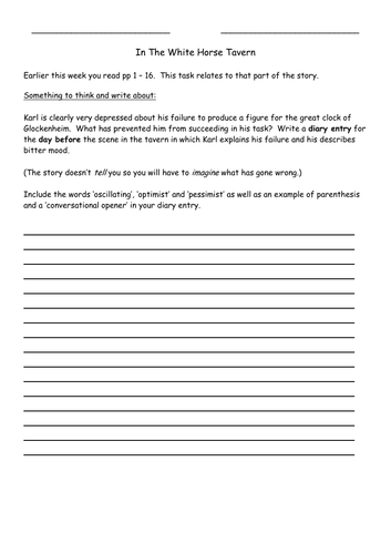 'Clockwork' by Philip Pullman - 5 weeks of Literacy tasks, write on and ...