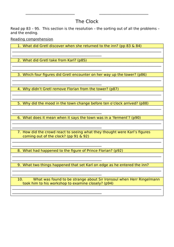 'Clockwork' by Philip Pullman - 5 weeks of Literacy tasks, write on and ...