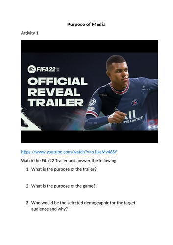 Purpose of media products | Teaching Resources