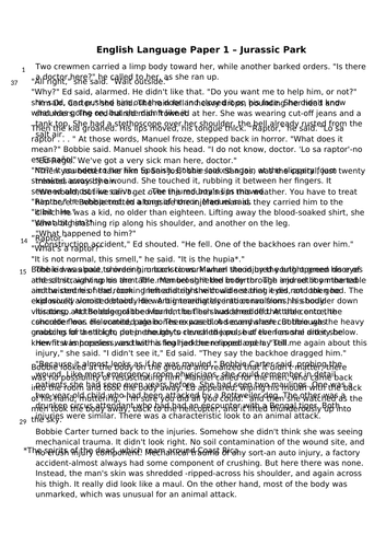 AQA GCSE English Paper 1 Practice - Jurassic Park | Teaching Resources
