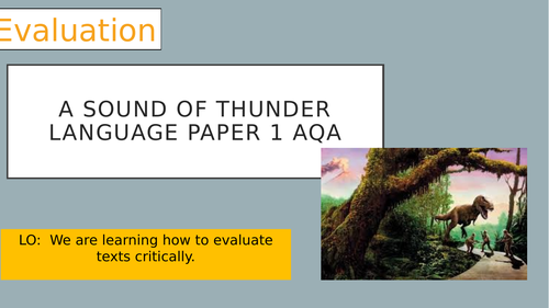 AQA GCSE English Paper 1 Practice - A Sound of Thunder - November 18 ...