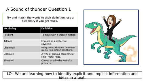AQA GCSE English Paper 1 Practice - A Sound of Thunder - November 18 ...