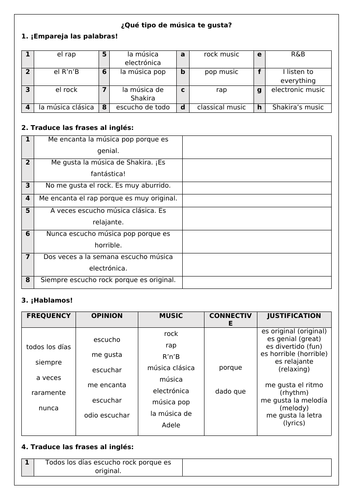 Viva 2 Technology, Music, TV - tecnología, tele, música (11 worksheets ...