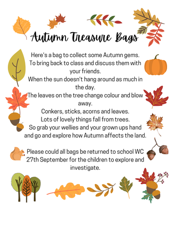 Autumn Treasure Bag | Teaching Resources