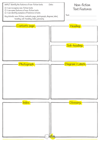 Identifying Features of Non-Fiction Texts | Teaching Resources