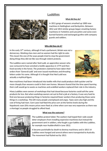 Who were the Luddites? | Teaching Resources