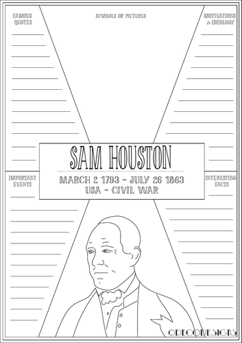 Sam Houston Fact File - US Civil War | Teaching Resources