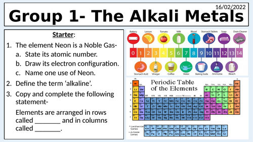 Noble Gases, Alkali Metals & Halogens (3 lessons) | Teaching Resources