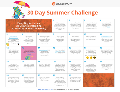 30 Days Activities Challenge | Teaching Resources