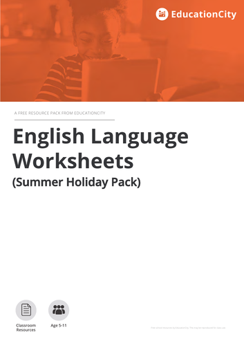 English Language Worksheets (Summer Holiday Pack) | Teaching Resources