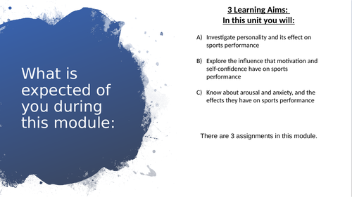 Level 2 BTEC Sport Unit 3 Mind and Sports Performance | Teaching Resources