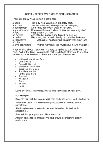 Fronted adverbials and other openers: PowerPoints and worksheets for ...