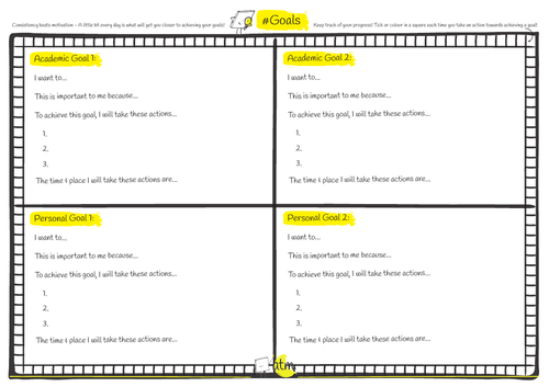 Goal Setting Template | Teaching Resources