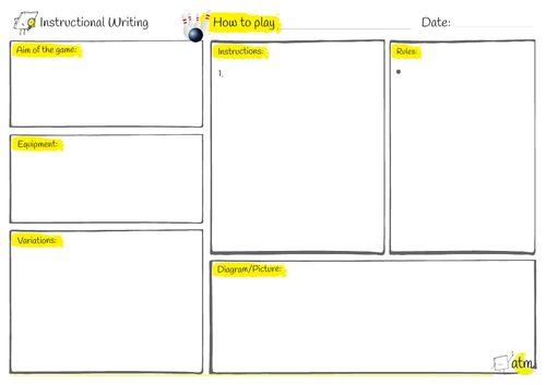 Writing Instructions - How to Play a Game Template | Teaching Resources