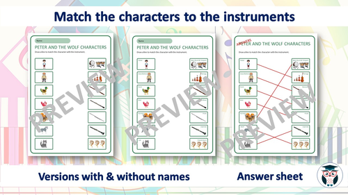Peter and the Wolf 11 Handouts and 17 Worksheets - Print & Go PDFs ...