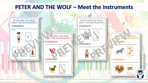 Peter and the Wolf 11 Handouts and 17 Worksheets - Print & Go PDFs ...