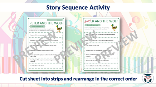 Peter and the Wolf 11 Handouts and 17 Worksheets - Print & Go PDFs ...