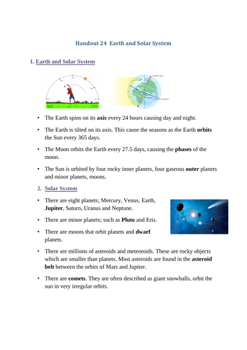 IGCSE Space Physics CIE | Teaching Resources