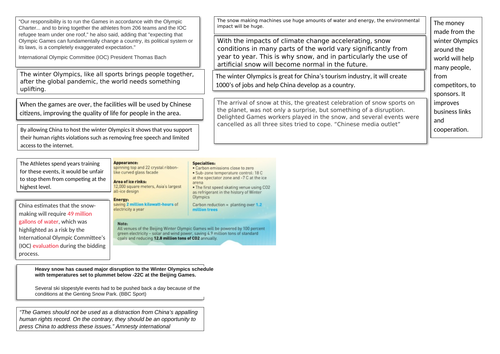 Should China be hosting the Winter Olympics? | Teaching Resources