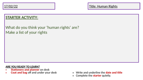 Human Rights - Suitable for KS3 | Teaching Resources
