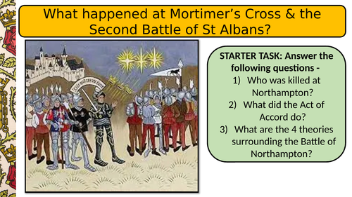 Battle of Mortimer's Cross & the 2nd Battle of St Albans | Teaching ...